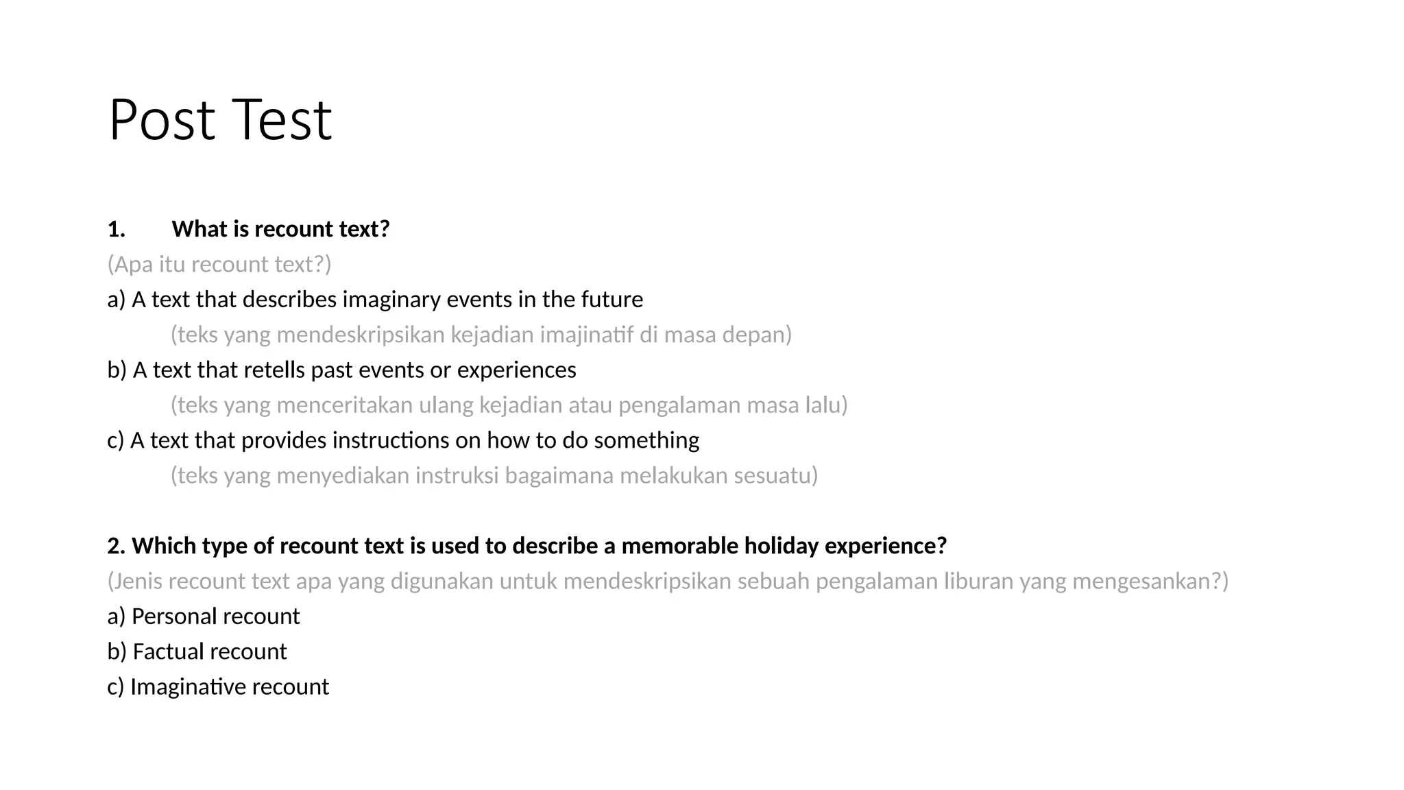 Recount Text presentasi untuk micro teaching | PPTX