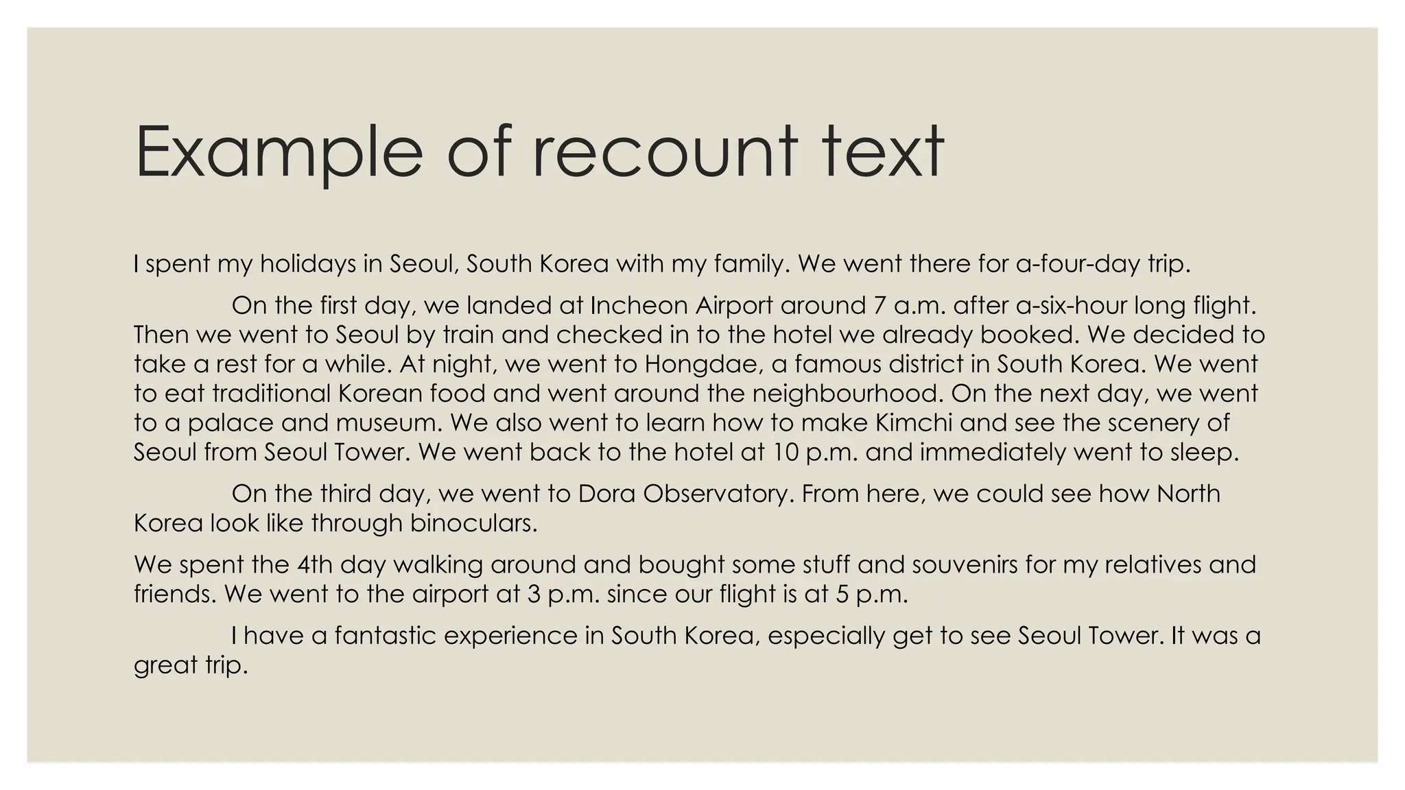 Recount text.pptx kelas x smk discraibing | PPTX