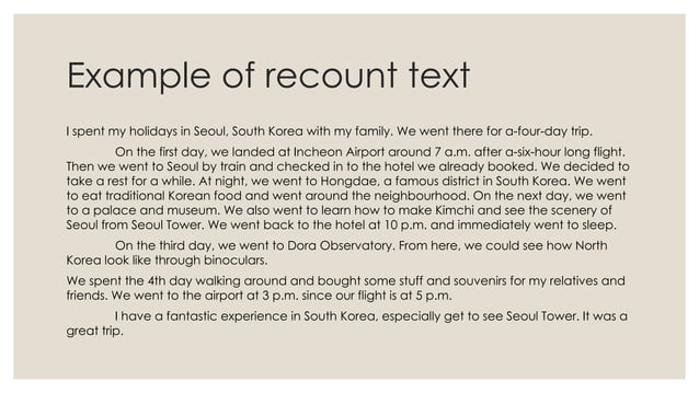 Recount text.pptx kelas x smk discraibing | PPTX