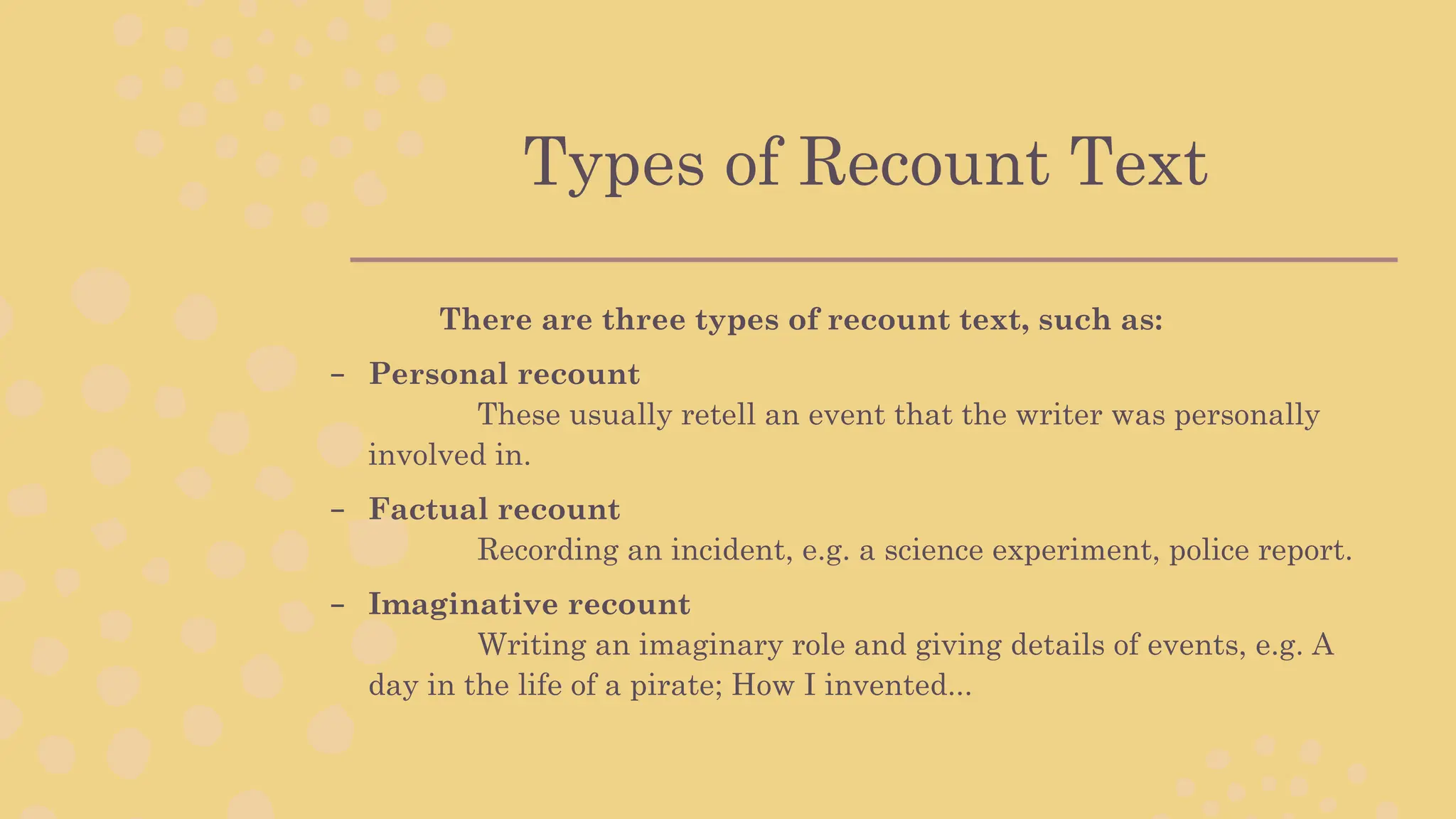 definition of Recount text, generik structure 8.pptx