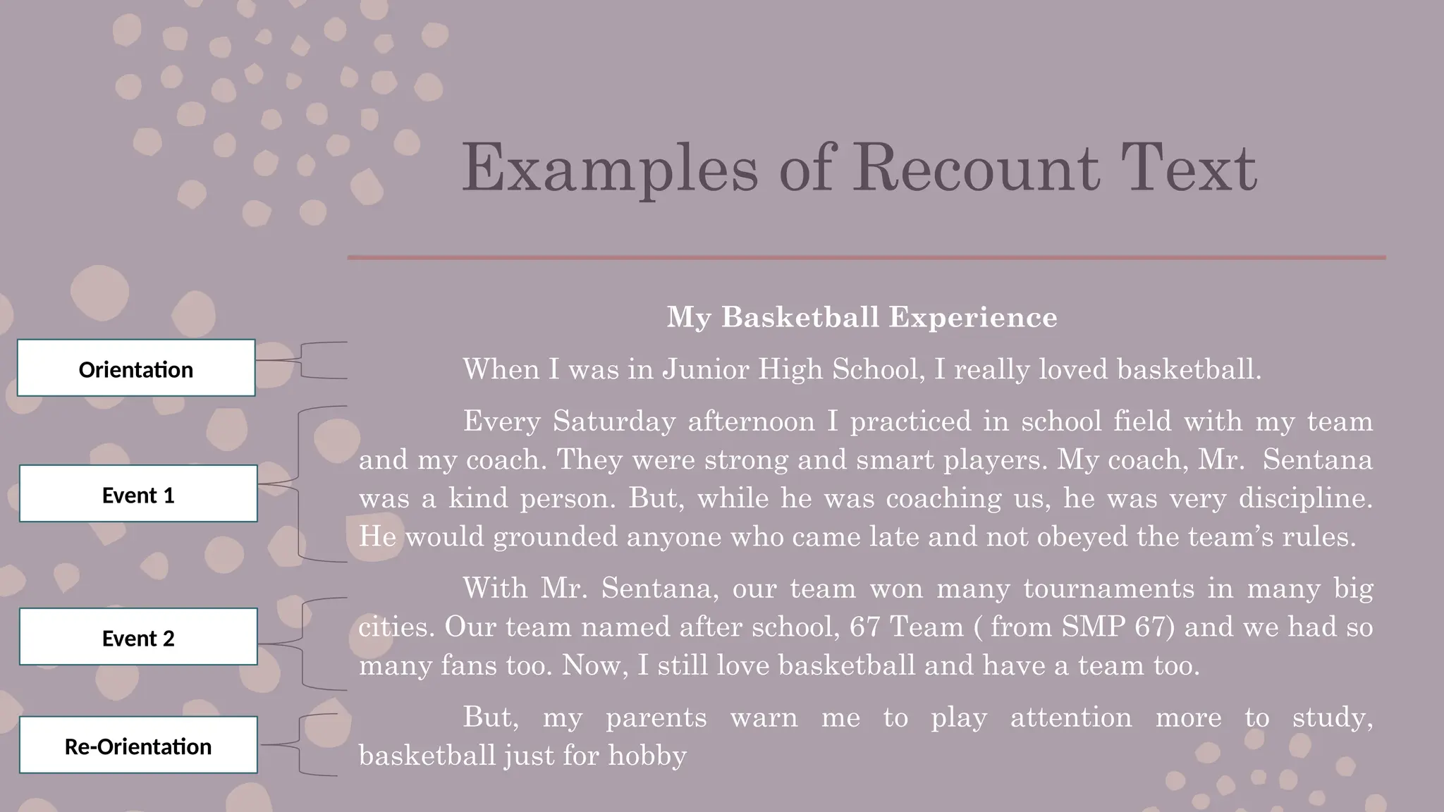 definition of Recount text, generik structure 8.pptx