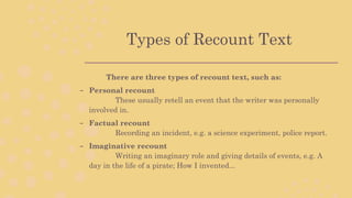 definition of Recount text, generik structure 8.pptx