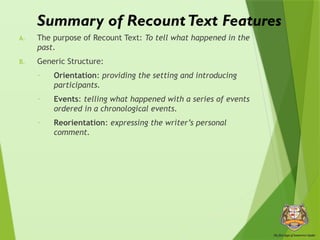 recounttext kelas 8 b Learning how to write a Recount Text | PPT