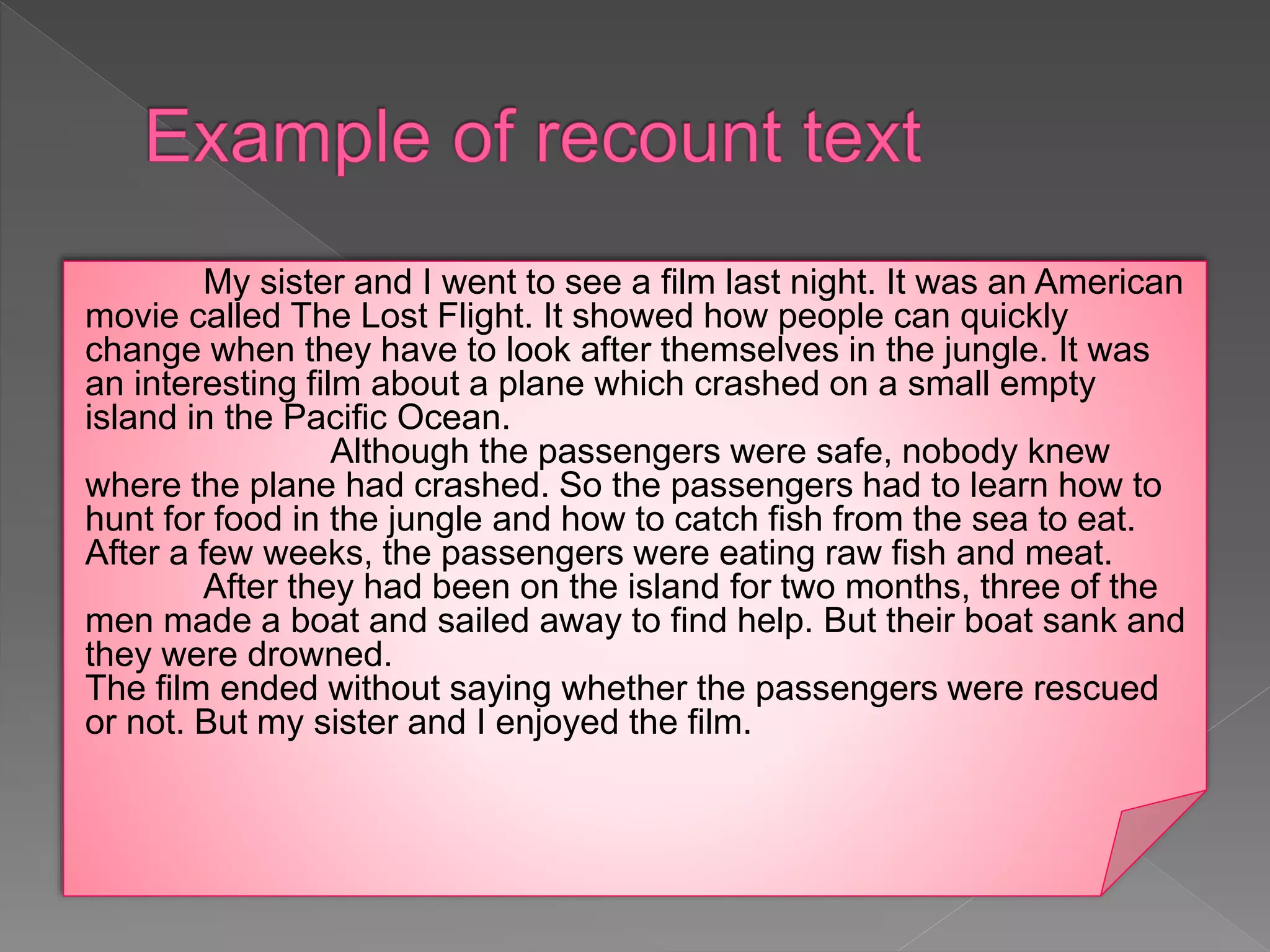 Recount text ppt | PPT