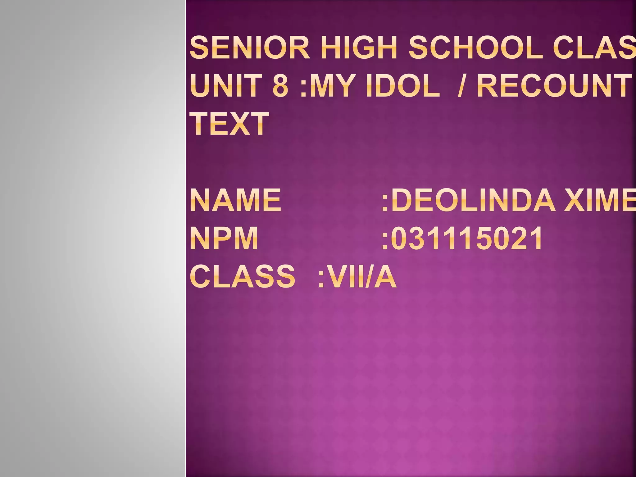 Recount text ppt etm | PPTX