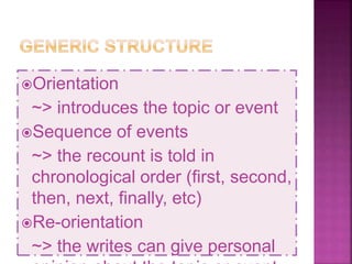 Recount text ppt etm | PPTX