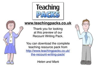 The Recount Writing Pack | PDF