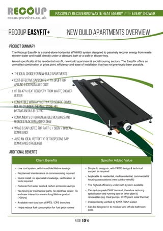 Recoup WWHRS: Products overview: New-build and retrofit options | PDF