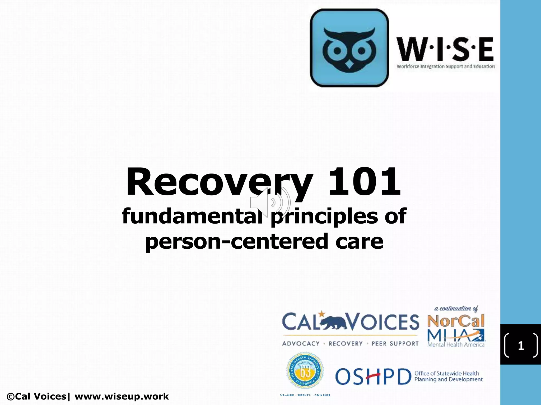 WISE eLearning - Recovery 101 | PPTX
