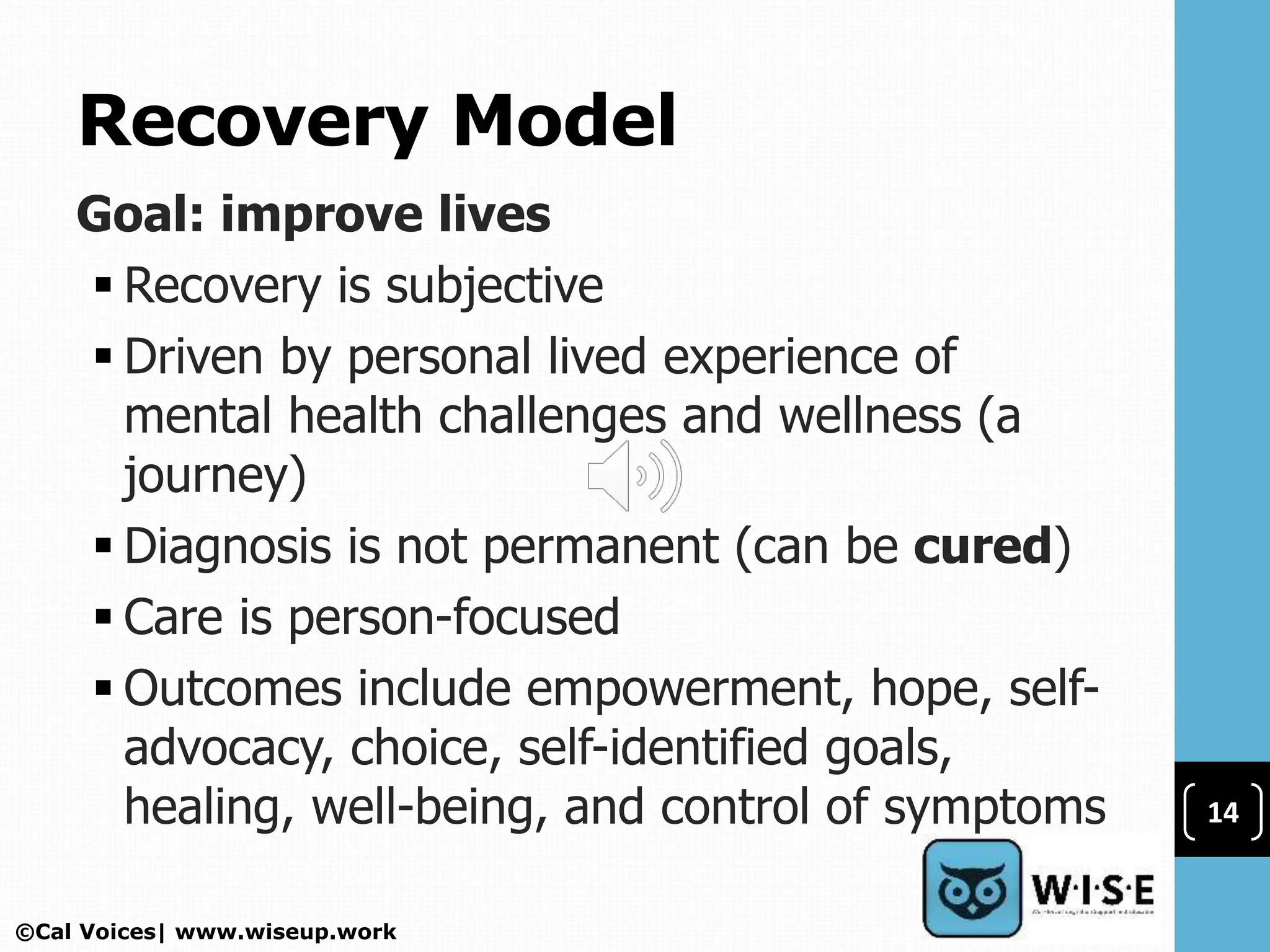 WISE eLearning - Recovery 101 | PPTX