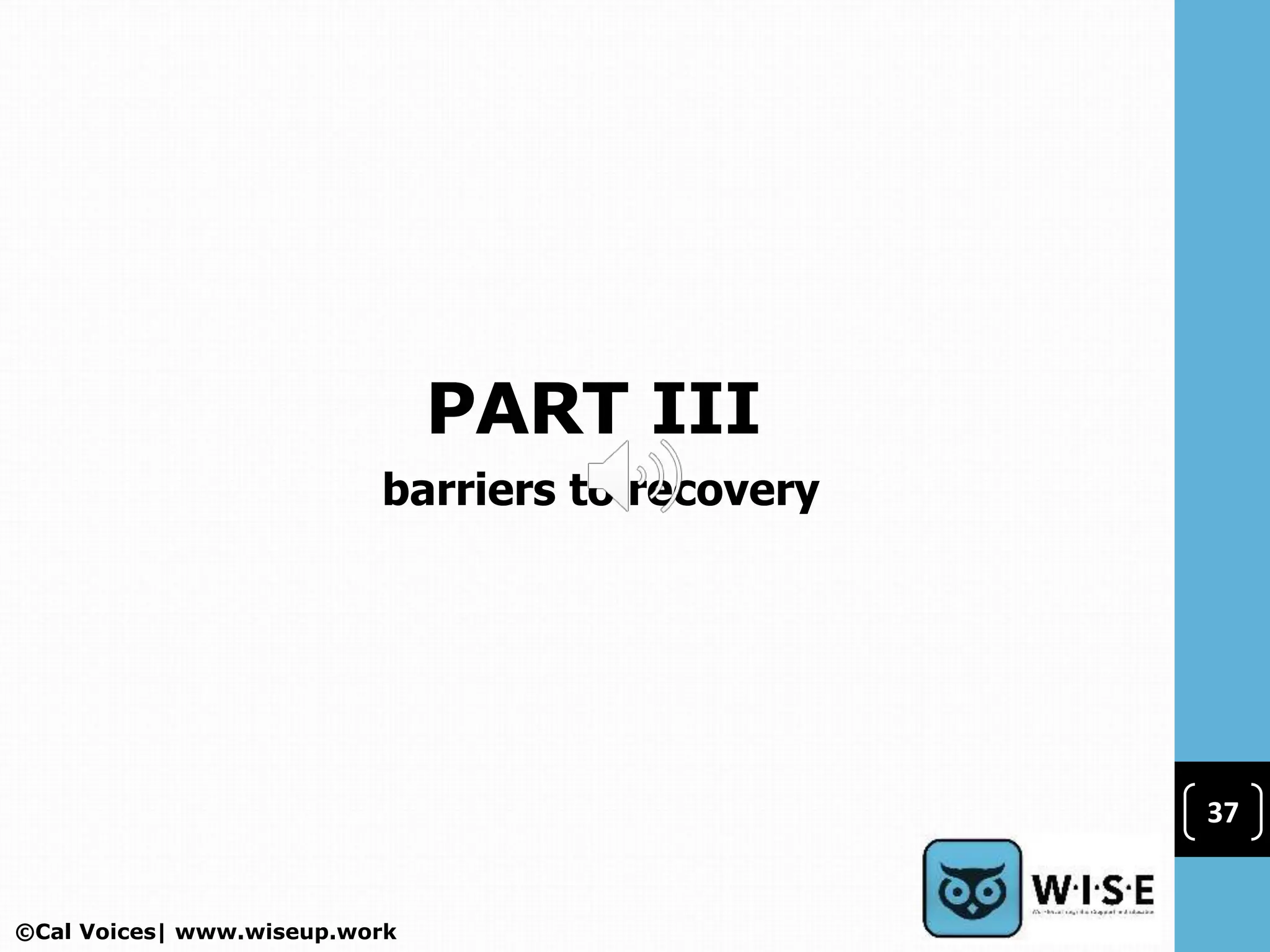 WISE eLearning - Recovery 101 | PPT