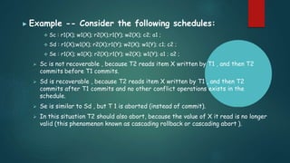 recoverability and serializability dbms | PPTX