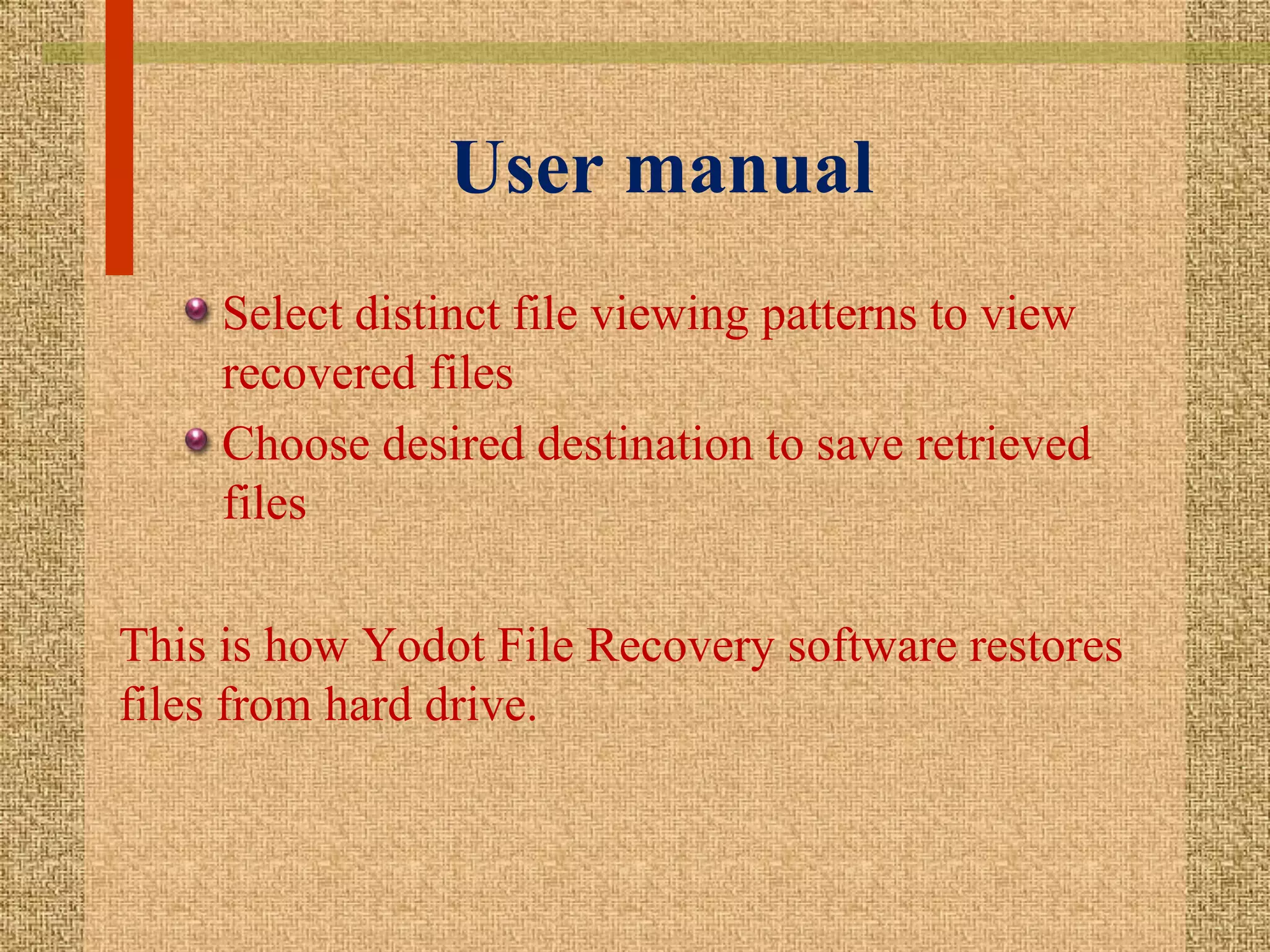 Recover Deleted Files from Hard Drive | PPT