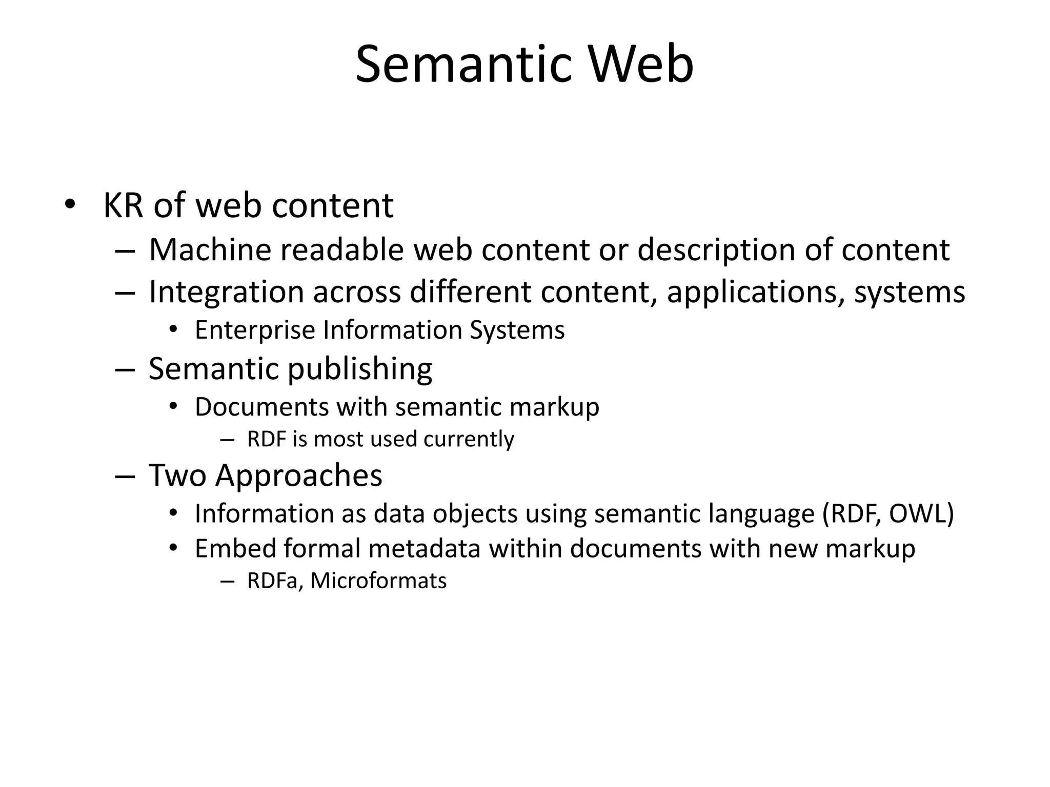 Knowledge Representation, Semantic Web | PPTX