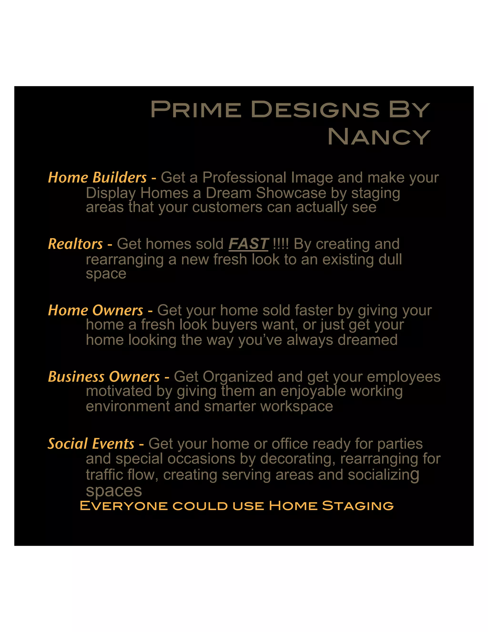 Prime Designs by Nancy | PDF