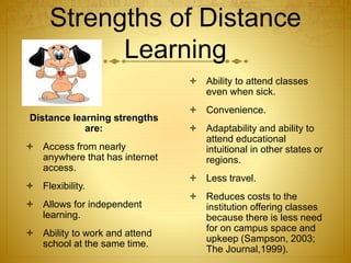 Distance Learning-Strengths, Weaknesses and Future Applications | PPTX