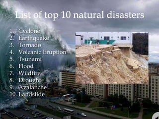 NATURAL AND MAN MADE DISASTERS | PPTX