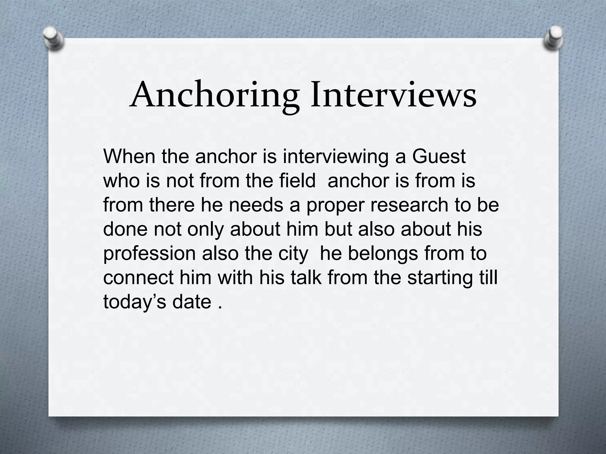 anchoring skills for television | PPTX