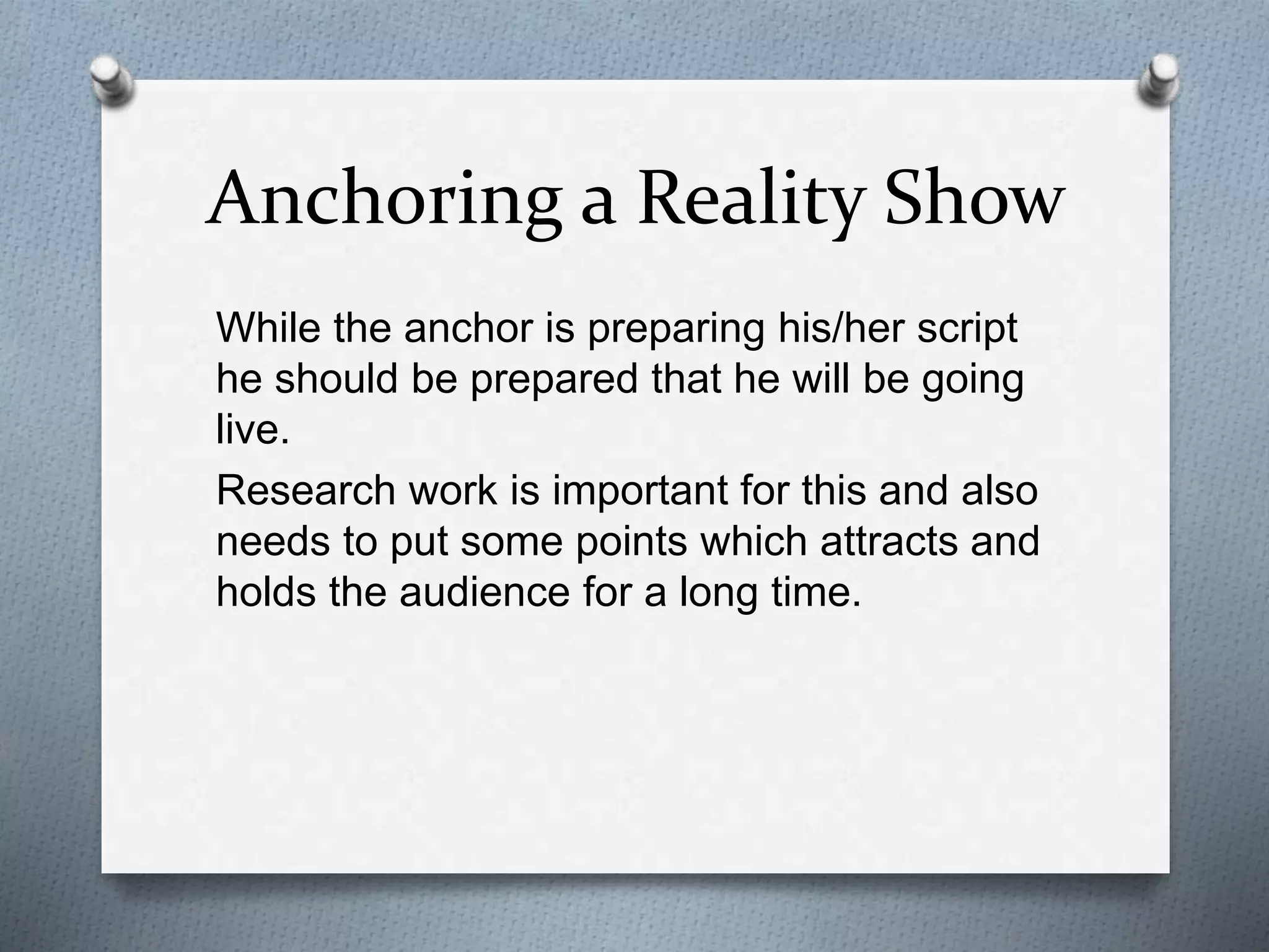 anchoring skills for television | PPTX