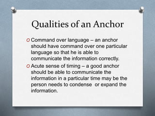 anchoring skills for television | PPTX