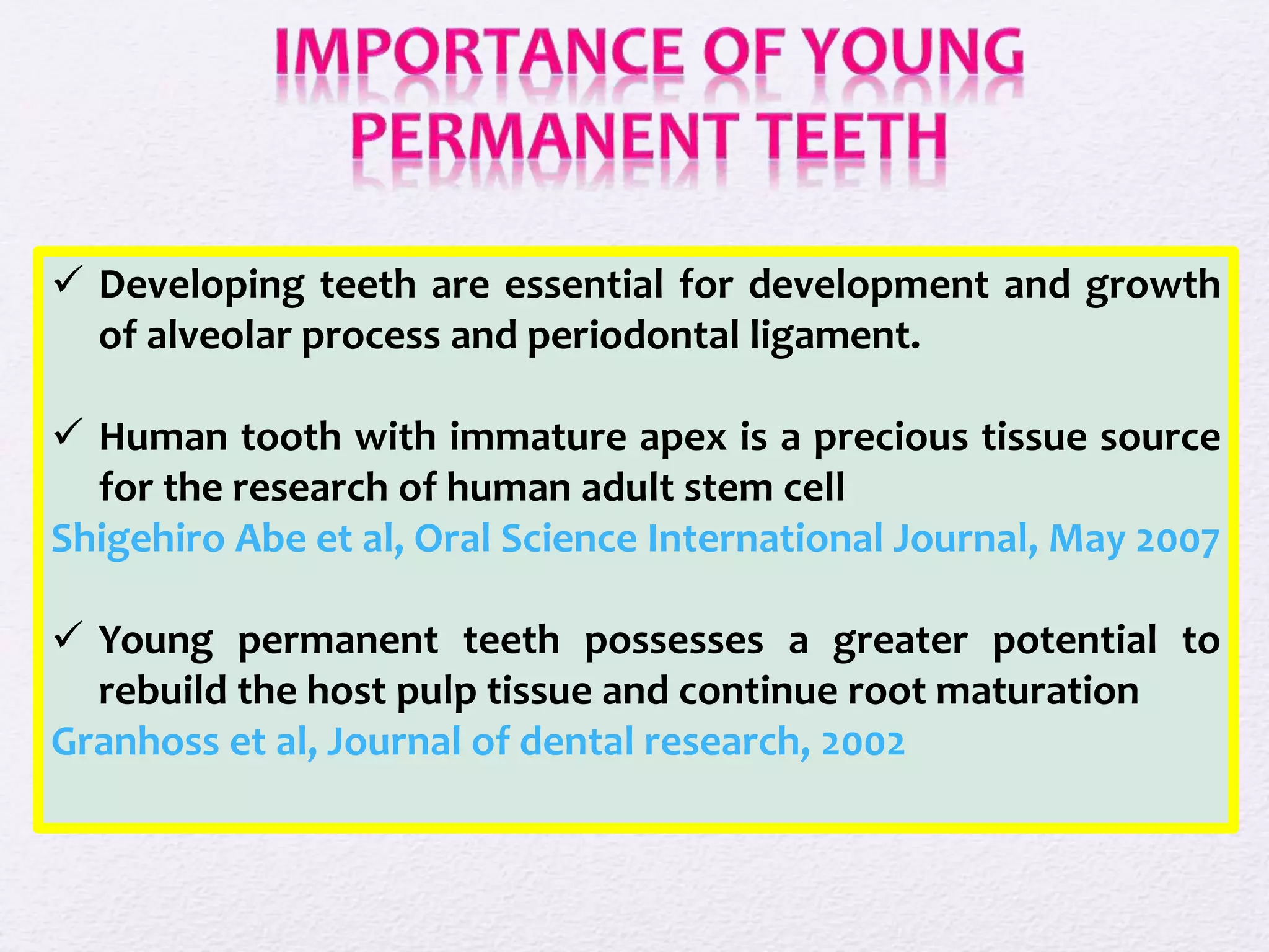 pulp therapy in young permanent tooth | PPTX | Dental Health | Diseases ...