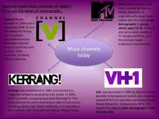 Music TV Channels | PPTX