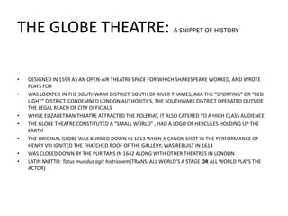 The Globe Theatre | PPT