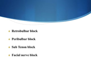 Anesthesia for ophthalmic surgery 18-12-2016 | PPT