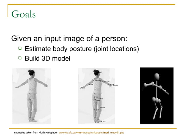 Recovering 3D human body configurations using shape contexts | PPT | Databases | Computer ...
