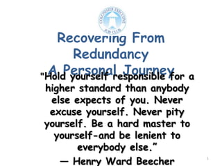 Recovering From Redundancy | PPTX