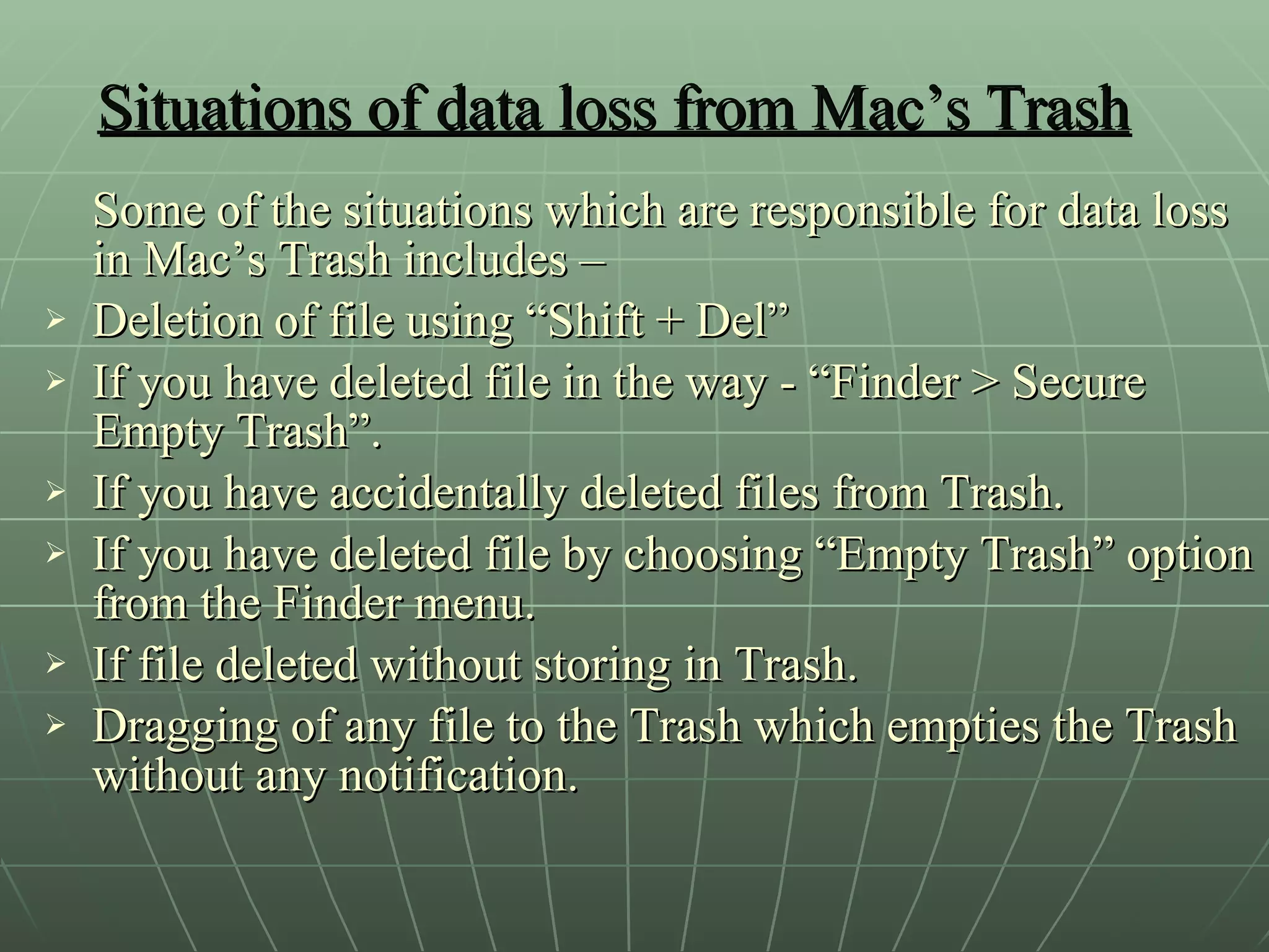 Recover Deleted Trash Files From Mac! | PPT | Operating Systems ...