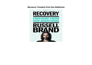 Recovery: Freedom from Our Addictions