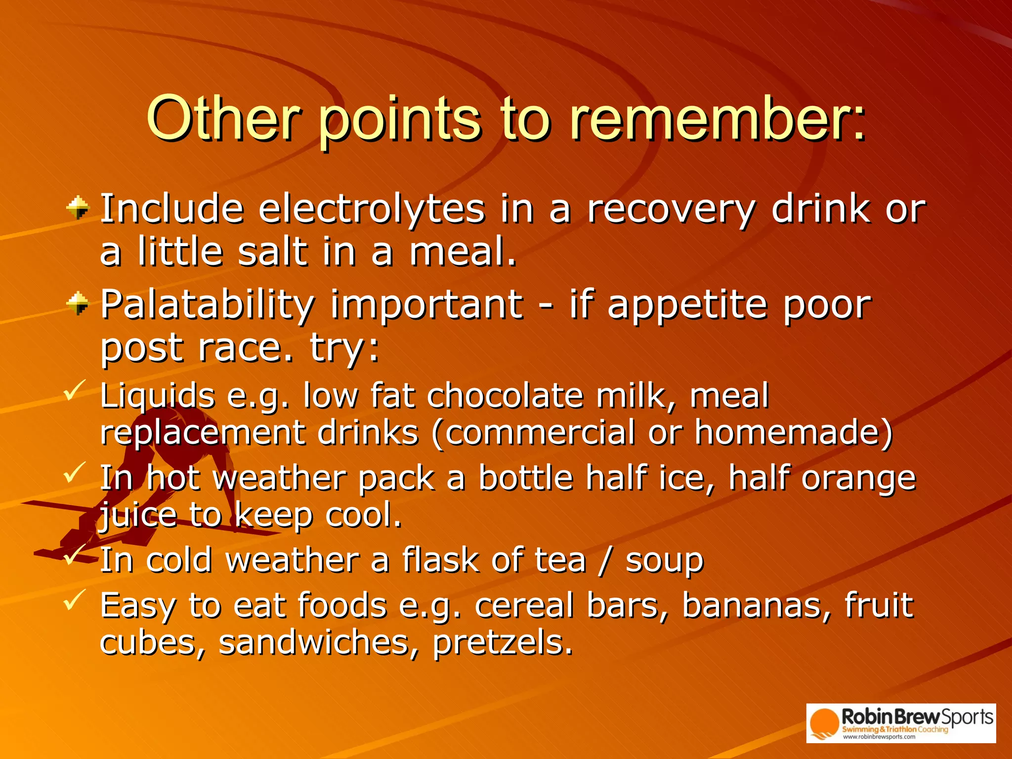 Recovery Nutrition - Facts | PPT