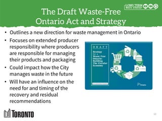 City of Toronto - Long Term Waste Management Strategy - April 12, 2016 ...