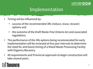 City of Toronto - Long Term Waste Management Strategy - April 12, 2016 ...