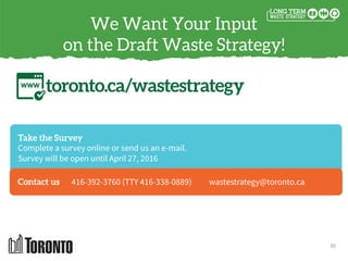 City of Toronto - Long Term Waste Management Strategy - April 12, 2016 ...