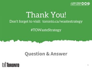 City of Toronto - Long Term Waste Management Strategy - April 12, 2016 ...