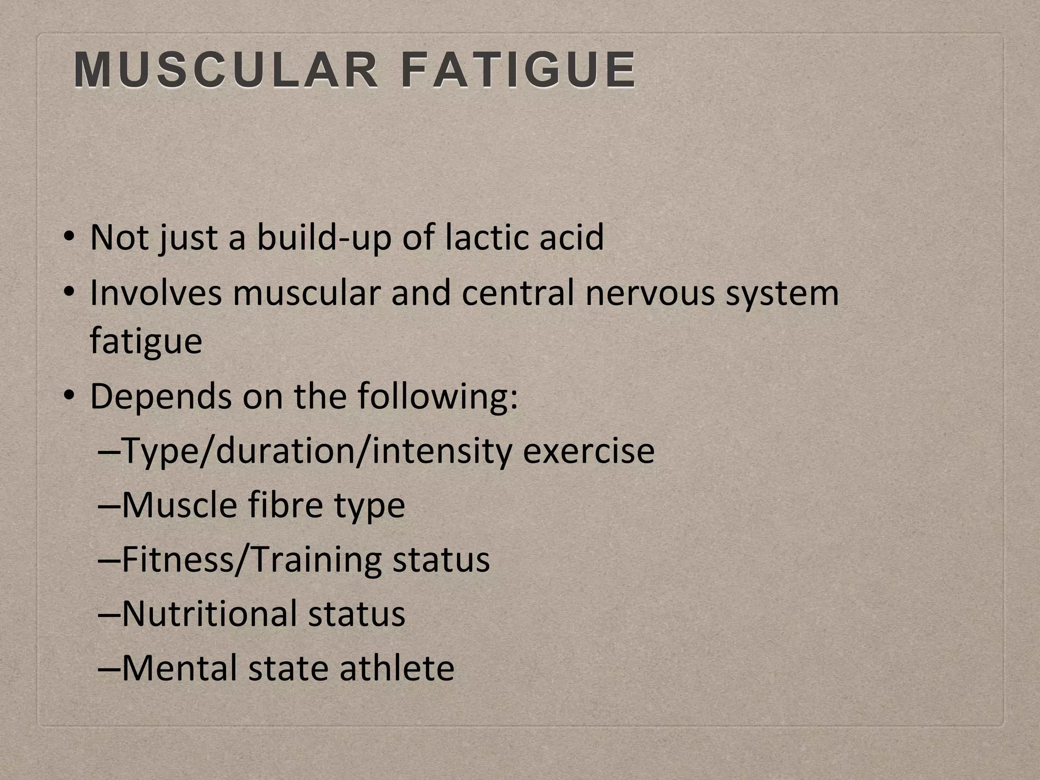 Recovery and fatigue | PPTX