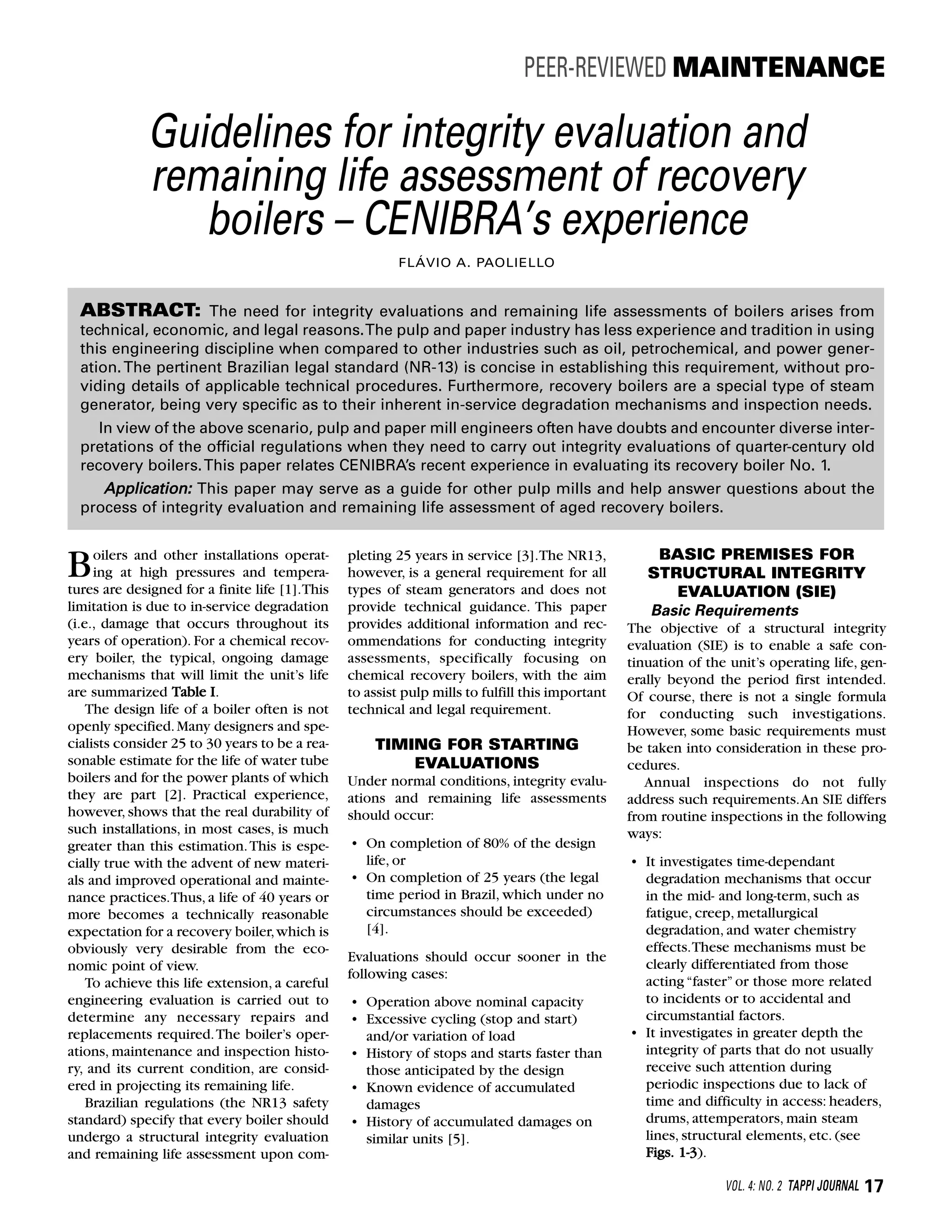 Recovery boiler life assesment | PDF