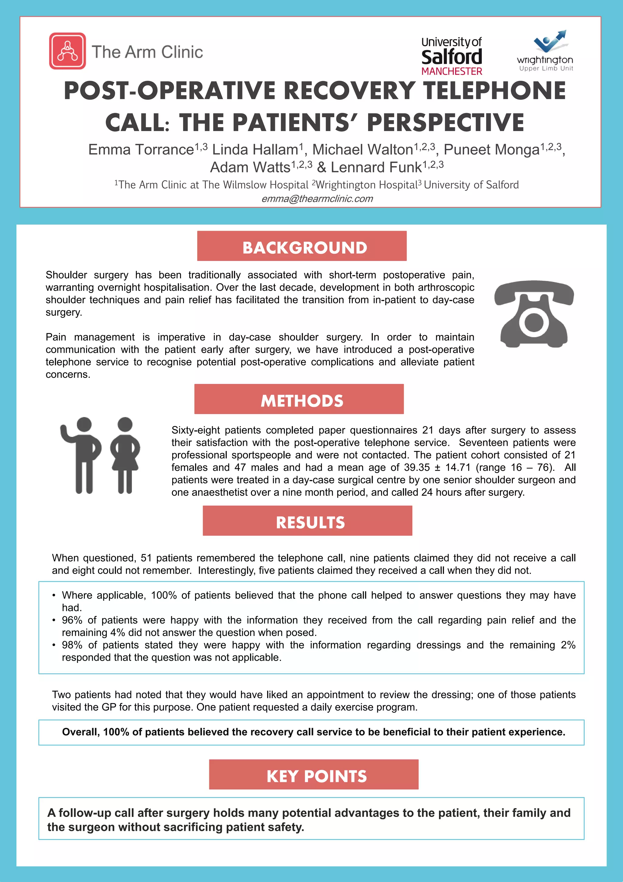 Post-operative recovery telephone call: the patients' perspective | PDF ...