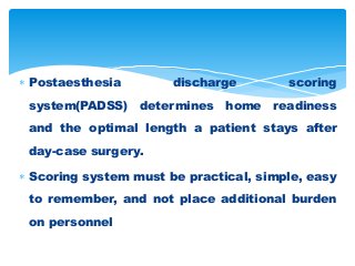 Recovery from anesthesia | PPTX