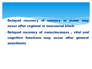 Recovery from anesthesia | PPTX