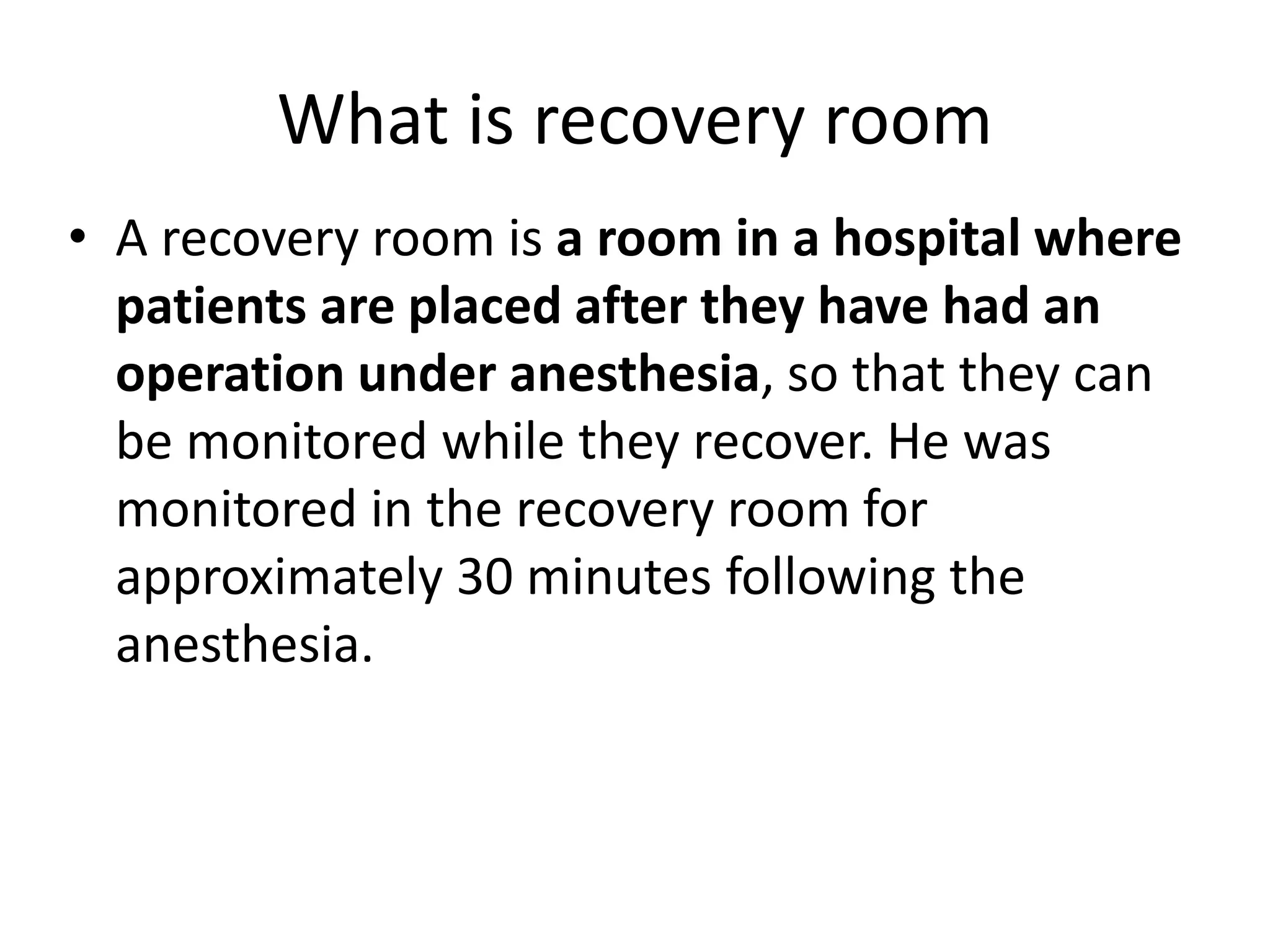 Recovery from anesthesia | PPTX
