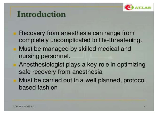 Recovery from anesthesia | PPTX