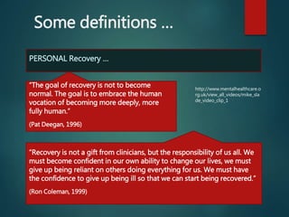 Recovery in mental health | PPTX