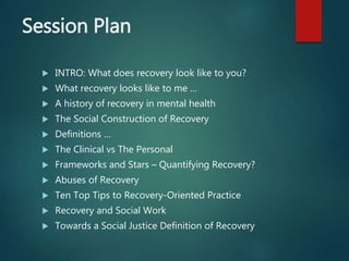 Recovery in mental health | PPTX