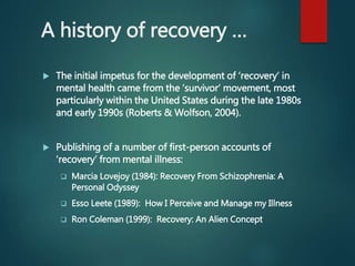 Recovery in mental health | PPTX