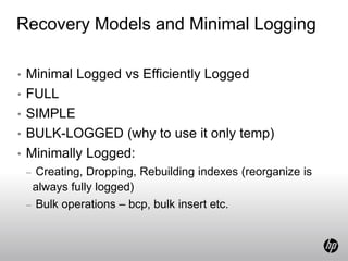 Recovery, logging and the transaction log | PPTX | Databases | Computer ...