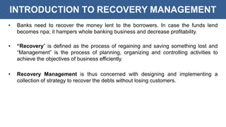 recoverymanagement,PROCESS AND AGENCIES-200524112357.pptx