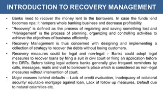 Recovery Management In Banking | PPTX